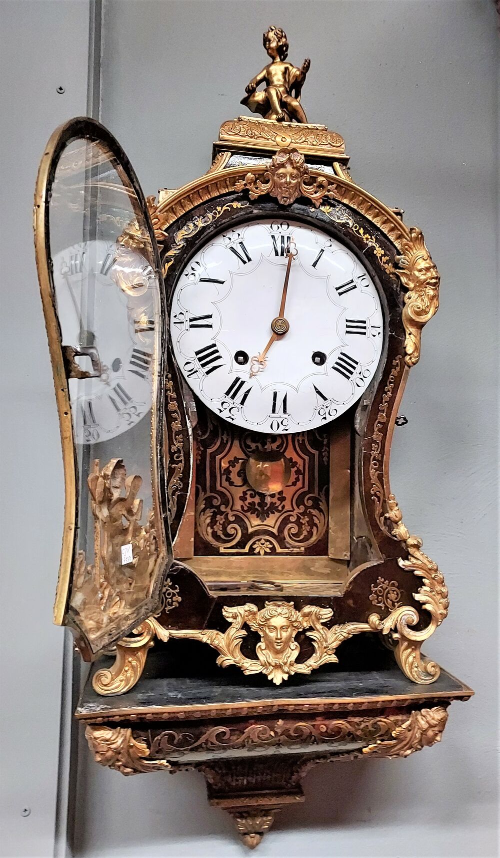 Boulle console spillegang pendule, 18e eeuw | Van de Ven Antiquairs