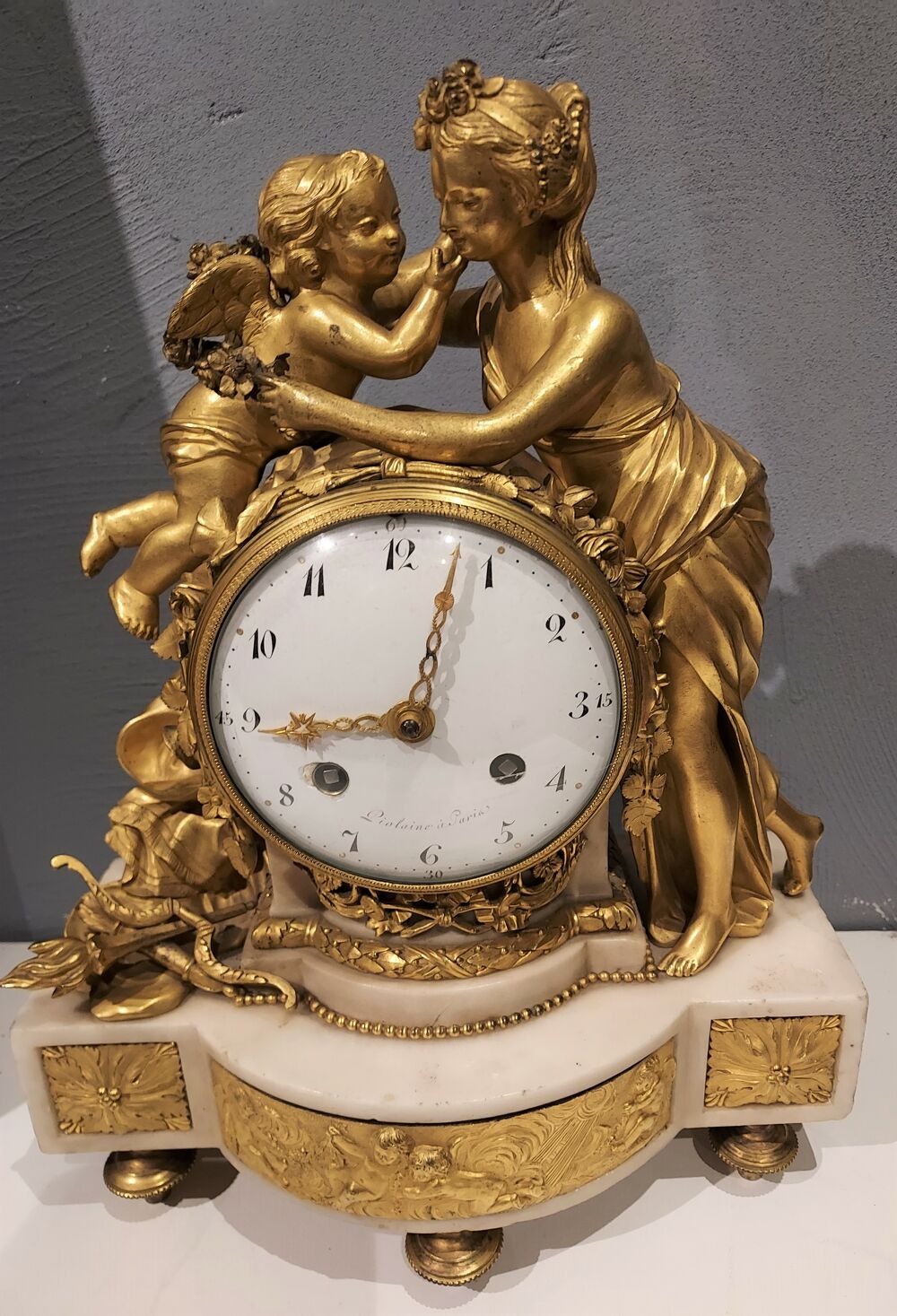 Lodewijk 16 pendule in verguld brons, 18e eeuw | Van de Ven Antiquairs